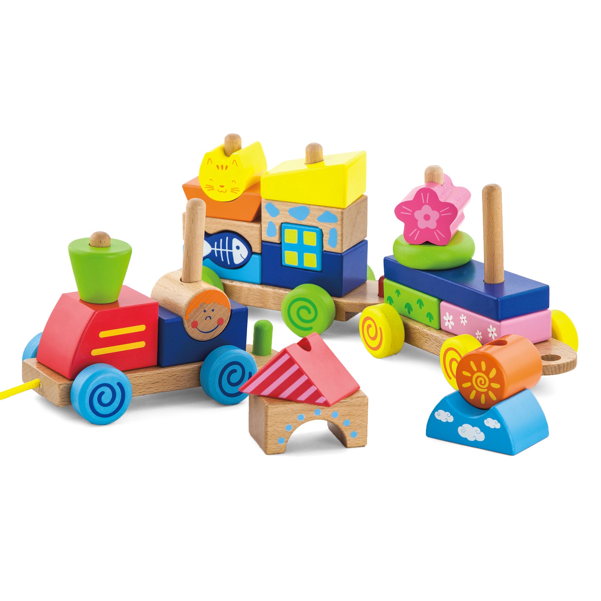 Building and Rolling Fun: The Stacking Train Toy- Kinderlife