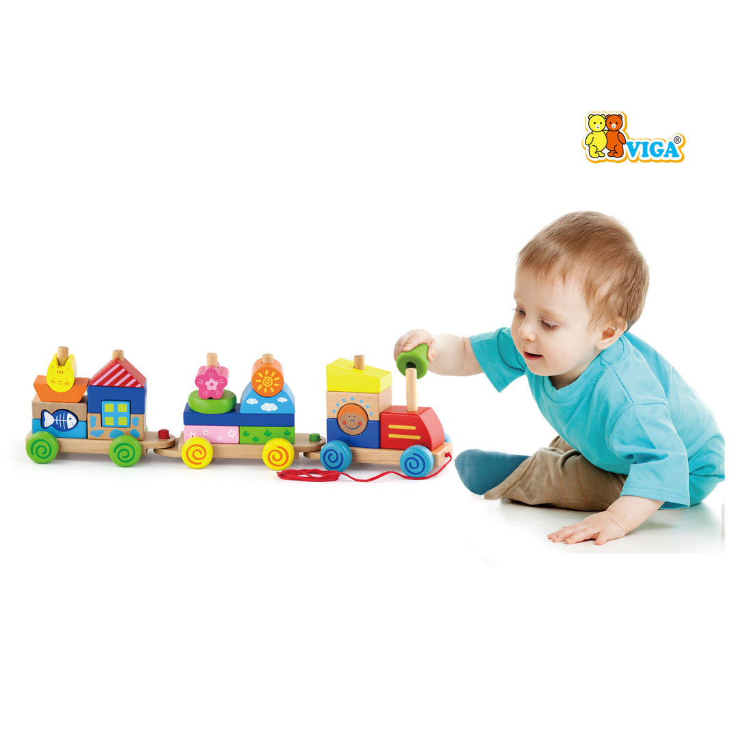 Building and Rolling Fun: The Stacking Train Toy- Kinderlife