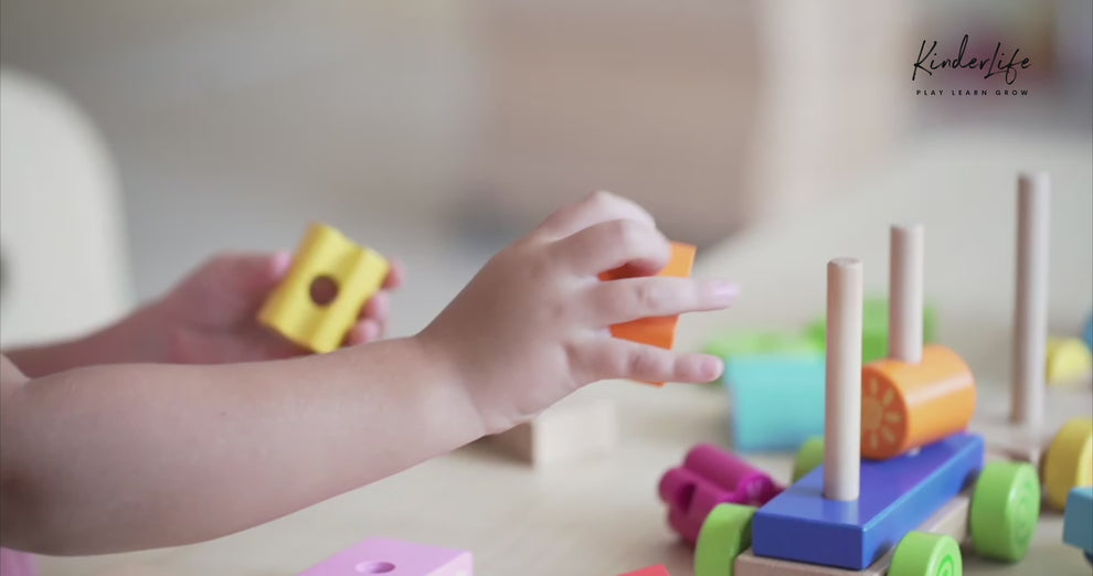 Building and Rolling Fun: The Stacking Train Toy- Kinderlife